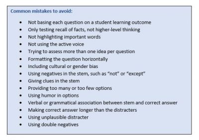 Developing Multiple Choice Questions | Center for Excellence in ...